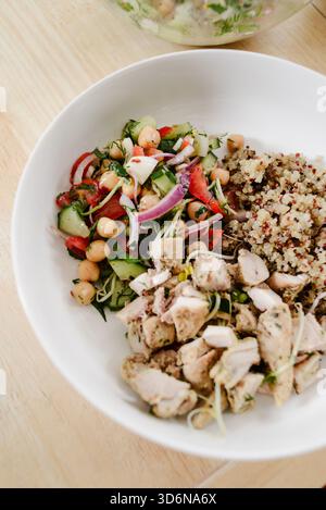 Colorful quinoa salad with fresh vegetables in a bowl Stock Photo - Alamy