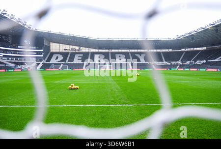 Inside Pride Park Stadium prior to kick off during the Emirates FA Cup ...