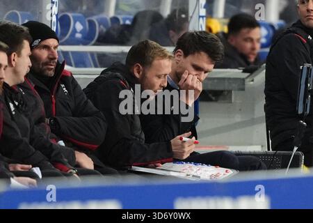 Rangers manager Danny Rohl (right) and his players applaud the fans ...