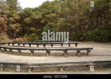 Waiotapu Thermal Wonderland Curved Wooden Benches Outdoor Amphitheater ...