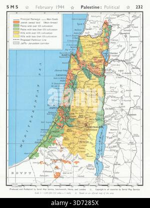Peel commission Map of the Partition of Palestine 1937 Stock Photo - Alamy