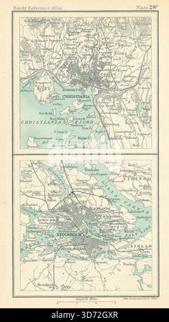 Environs of Christiania (Oslo) & Stockholm. Scandinavia Norway Sweden ...