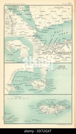 Gulf of Aden & British Somaliland, Perim, Aden & Socotra. Yemen 1898 ...
