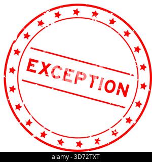 Grunge black exception word rubber seal stamp on white background Stock ...