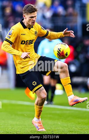 David Møller Wolfe of Wolverhampton Wanderers applauds the fans after ...