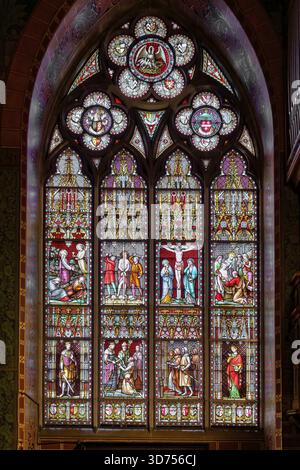 Holy Blood chapel, Figurative stained-glass window, Bruges, Belgium ...
