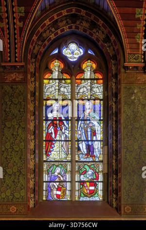 Holy Blood chapel, Figurative stained-glass window, Bruges, Belgium ...