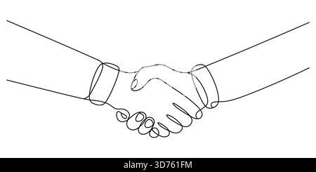 Continuous line drawing of a handshake, symbolizing partnership Stock ...