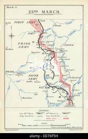 Operation Michael. 23 March 1918: 5th Army III XVIII XIX VII Corps. WW1 ...