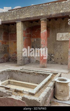 Herculaneum, Campania, Italy - June 29, 2021: Ruins of an ancient city ...