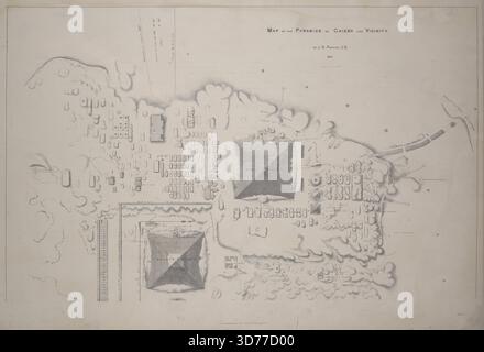 Map of the pyramids of Ghizeh and vicinity. Part 2. Perring, John Shae ...