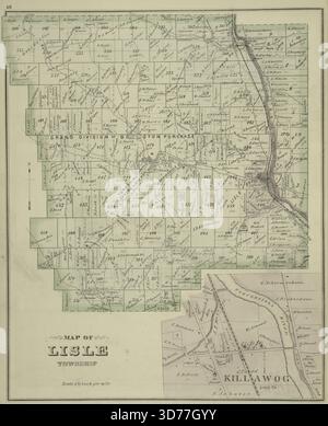 Map of Lisle Township; Killawog [Village] 1876 Stock Photo - Alamy