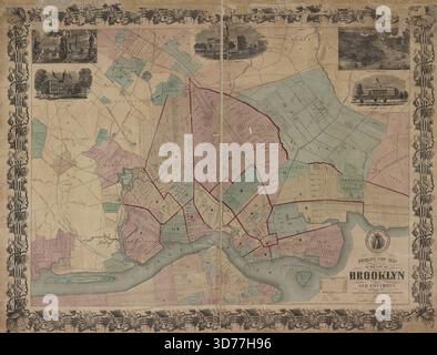 Phelp's new map of the city of Brooklyn and environs Lang & Laing Lith ...