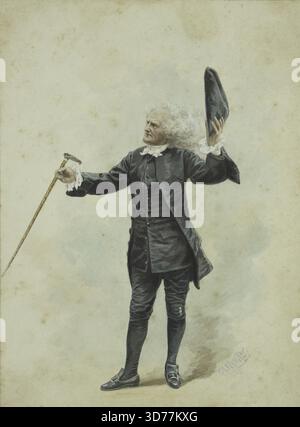 Portrait of Joseph Jefferson, an American actor known for his portrayal ...