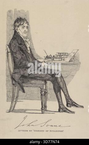 John Soane signature, author of 'Designs of Buildings', 1828 - 1899 ...