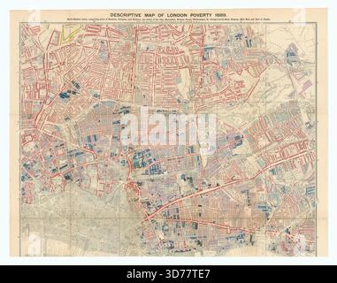 Descriptive map of London Poverty BOOTH SE Southwark Bermondsey ...