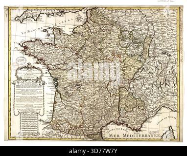 17th century Map of France Stock Photo - Alamy