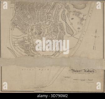 Plan of Mount Auburn , Mount Auburn Cemetery Watertown and Cambridge ...