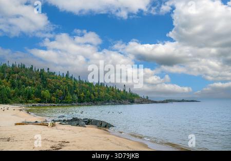 Sandy Beach, Lake Superior, near Wawa, Ontario, Canada Stock Photo - Alamy