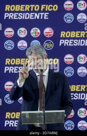Campania Region President Roberto Fico attends a meeting at Atreju 2025 ...