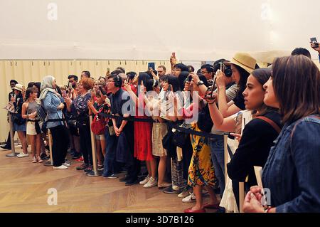 Paris /France./ 08 July 2019/ Tourists visiting Musee du Louvre in and ...
