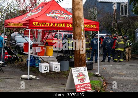 Seattle, USA. 24th Nov, 2025. Seattle Fire Department live fire ...