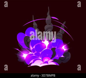 Magic explosion for game ui - cartoon vector illustration set of comic ...