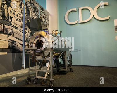 Iron lung device exhibit inside the David J. Sencer CDC Museum in ...