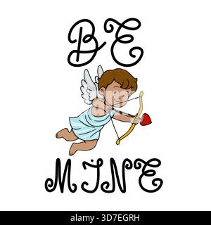cupid with a heart be mine Stock Vector Image & Art - Alamy