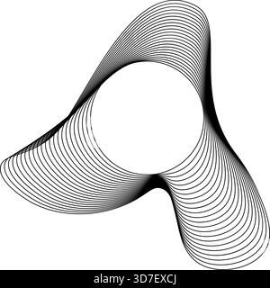 Graphic with a circular center enclosed by wave-like, undulating ...