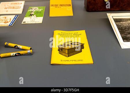 Cold War era radiological survey meter, fallout protection pamphlet ...