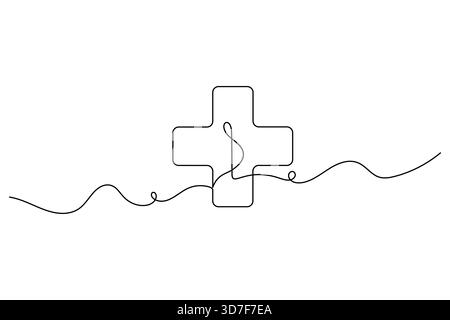 Continuous line drawing of first aid kit. Line art of first aid kit ...