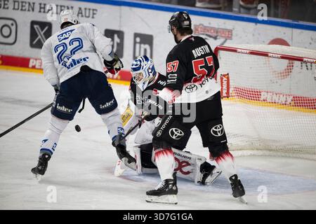 Janne Juvonen (Cologne Sharks, goaltender [goalkeeper], #30); PENNY DEL ...