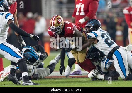 Carolina Panthers defensive end Derrick Brown (95) goes to the locker ...