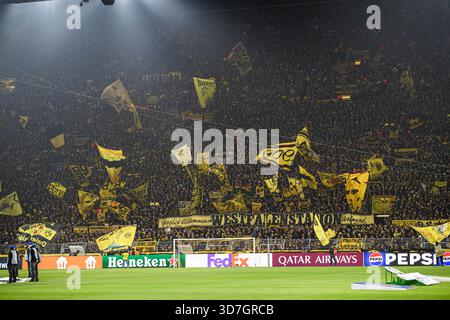 Fans supporters Dortmund, Yellow Wall, Signal Iduna Park Dortmund ...