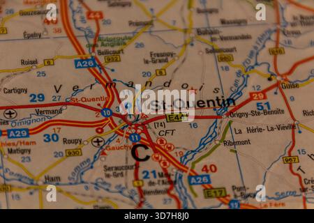Map of St. Quentin France Stock Photo - Alamy