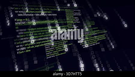 A 3d floating binary code over a hand - a concept of cybersecurity ...