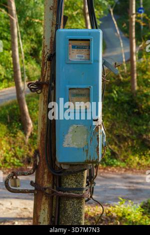 Old electric meter in abandoned house Stock Photo - Alamy