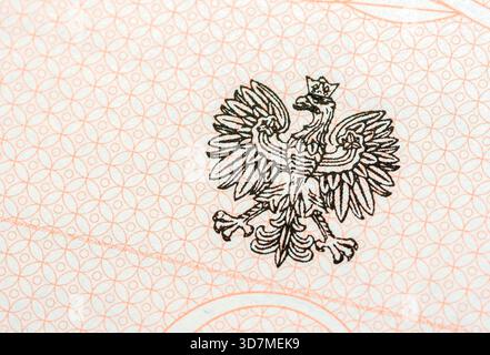 The Polish white eagle as the official Coat of Arms of Poland hanging ...