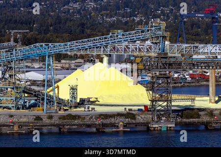 Piles of yellow sulfur at the North Vancouver Sulfur Works - North ...
