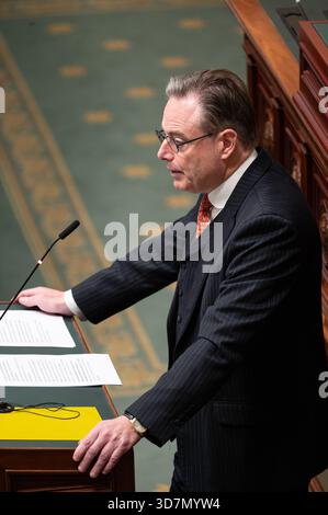 Belgian Prime Minister Bart De Wever answers questions during a press ...