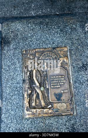 Plaque with Ulysses text of James Joyce in pavement sidewalk, Dublin ...