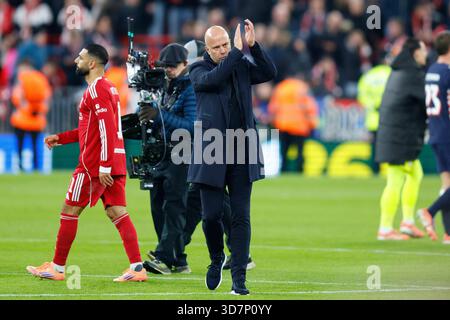 Liverpool manager Arne Slot after the Premier League match at Emirates ...