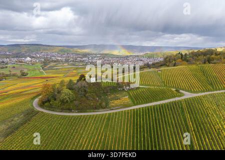 Autumn rainbow over vineyard and hills Stock Photo - Alamy