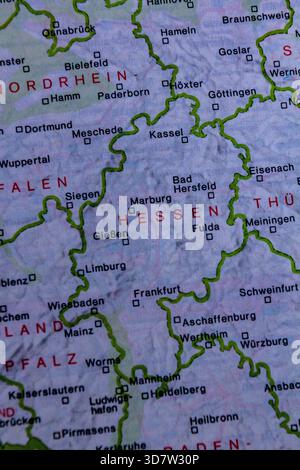 Map of Hesse Stock Photo - Alamy