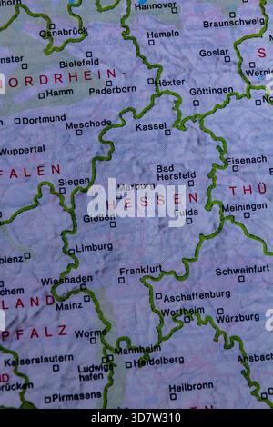 Map of Hesse Stock Photo - Alamy