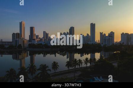Symmetrical city on the horizon Stock Photo - Alamy