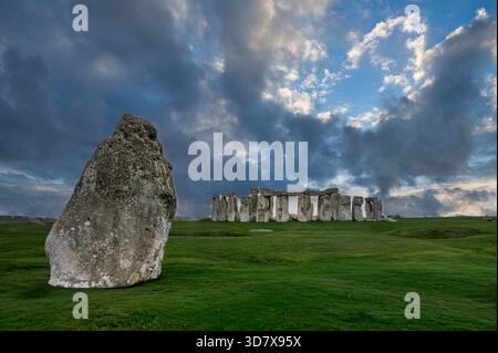 The image is of the ancient 4500 year old Neolithic stone circle of ...
