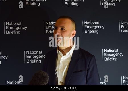 Green Party leader Zack Polanski welcomes his partner Richie Bryan onto ...