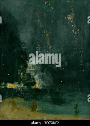 'Nocturne in Black and Gold' is a painting by James Whistler, known for ...